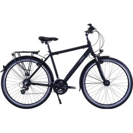 HAWK Bikes Trekkingrad HAWK Trekking Gent Premium Black, 24 Gang microSHIFT, schwarz
