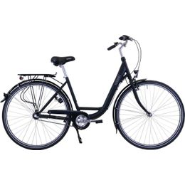 HAWK Bikes Cityrad HAWK City Wave Premium Black, 3 Gang Shimano Nexus Schaltwerk, schwarz