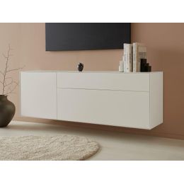 LeGer Home by Lena Gercke Lowboard Essentials, Breite: 167 cm, MDF lackiert, Push-to-open-Funktion, weiß
