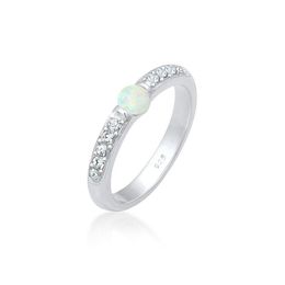 Elli Premium Verlobungsring Opal Kristalle 925er Sterling Silber, silberfarben
