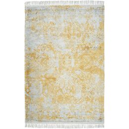 Teppich Padiro "Dolce Vita 325" Teppiche Gr. B/L: 120 cm x 170 cm, 10 mm, 1 St., grau (grau, gold) Esszimmerteppiche