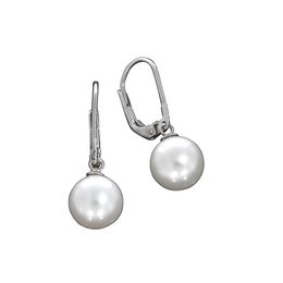 Paar Ohrhänger Vivance "925 Silber rhodiniert mit Süßwasserzuchtperlen in weiß" Ohrringe Gr. ONE-SIZE, Silber 925 (Sterlingsilber), weiß (weiß, weiß) Damen Ohrhänger