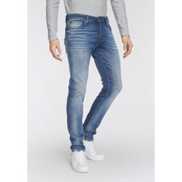 Jack & Jones Slim-fit-Jeans JACK & JONES "GLENN ICON" Gr. 36, Länge 32, blau (light, blue, used) Herren Jeans Slim Fit