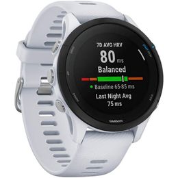 Smartwatch Garmin "Forerunner 255 Music" Smartwatches weiß Fitness-Tracker