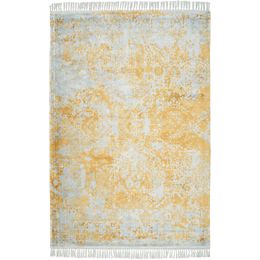 Teppich Padiro "Dolce Vita 325" Teppiche Gr. B/L: 160 cm x 230 cm, 10 mm, 1 St., grau (grau, gold) Esszimmerteppiche