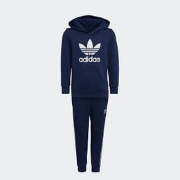 Trainingsanzug adidas originals "ADICOLOR HOODIE" Gr. 104, blau (night indigo) Kinder Sportanzüge Trainingsanzüge