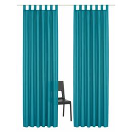 Vorhang Home Affaire "Parry" Gardinen Gr. 245 cm, Schlaufen, 140 cm, blau (aquablau) Schlaufen