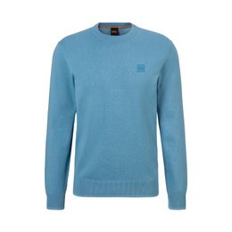 Strickpullover BOSS Orange "Kanovano" Gr. L, blau (open blue486) Herren Pullover Sweatshirts