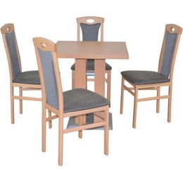 Essgruppe HOFMANN LIVING AND MORE "5tlg. Tischgruppe" Sitzmöbel-Sets Gr. B/H/T: 45 cm x 95 cm x 48 cm, Polyester, schwarz (buche, nachbildung, schwarz, buche, nachbildung) Essgruppen