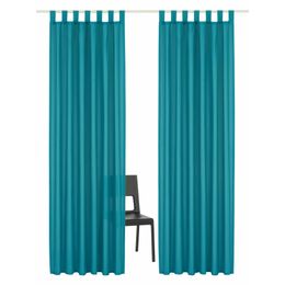 Vorhang Home Affaire "Parry" Gardinen Gr. 265 cm, Schlaufen, 140 cm, blau (aquablau) Schlaufen
