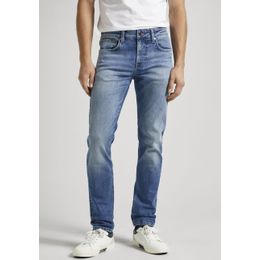 5-Pocket-Jeans Pepe Jeans "Pepe Jeans SLIM JEANS" Gr. 34, Länge 34, blau (medium used) Herren Jeans 5-Pocket-Jeans