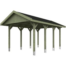 Skan Holz Einzelcarport SKANHOLZ "Wallgau" Carports Gr. B/H/T: 380 cm x 215 cm x 600 cm, grün Carports