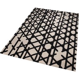 Teppich Esprit "Artisan Pop" Teppiche Gr. B/L: 70 cm x 140 cm, 12 mm, 1 St., schwarz Schurwollteppiche