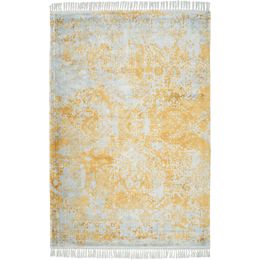 Teppich Padiro "Dolce Vita 325" Teppiche Gr. B/L: 200 cm x 290 cm, 10 mm, 1 St., grau (grau, gold) Esszimmerteppiche