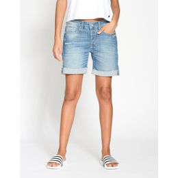 Boyfriend-Hose Gang "94NICA SHORTS" Gr. 31, N-Gr, blau (mid denim used) Damen Hosen