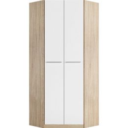 Eckkleiderschrank Priess "Barcelona Kleiderschrank Ecklösung Raumwunder" Schränke Gr. B/H/T: 78 cm x 193 cm x 78 cm, Tiefe Seitenteil 36 cm, ohne Beleuchtung, weiß (struktureichefarben hell, weiß) Eckschränke Bestseller