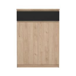 Schuhschrank Home Affaire "Naia Schuhaufbewahrung, Schuhkommode, Schuhregal, Garderobenschrank" Schränke Gr. B/H: 80,4 cm x 111,3 cm, 2 St., schwarz (jackson hickory, schwarz) Schuhschränke