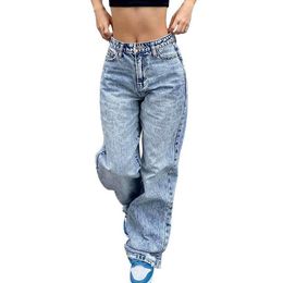 Opspring Loose-fit-Jeans Damen Baggy Jeans Y2K Low Waist Vintage Hose Cargohose Streetwear
