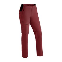 Outdoorhose Maier Sports "Latit Zip Vario" Gr. 20, Kurzgrößen, rot (weinrot) Damen Hosen Sportbekleidung