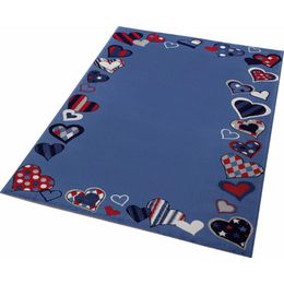 Kinderteppich Wecon Home "Just Hearts" Teppiche Gr. B/L: 120 cm x 170 cm, 8 mm, 1 St., blau Kinder Kinderzimmerteppiche