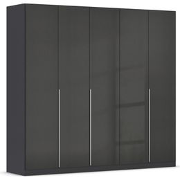 Drehtürenschrank Rauch "Kleiderschrank Schrank Garderobe AGORDO mit Dekor- oder Hochglanzfront" Schränke Gr. B/H/T: 226 cm x 210 cm x 54 cm, 5 St., grau (graumetallic, effektgrau hochglanz) Drehtürenschränke