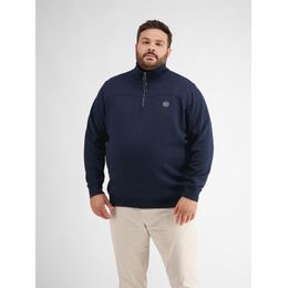 Sweatshirt Lerros "Lerros Sweat-Troyer mit Steppnähten" Gr. 4XL, blau (classic navy) Herren Sweatshirts