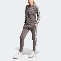 Trainingsanzug adidas Sportswear "W 3S TR TS" Gr. L, grau (charcoal, white) Damen Sportanzüge Trainingsanzüge