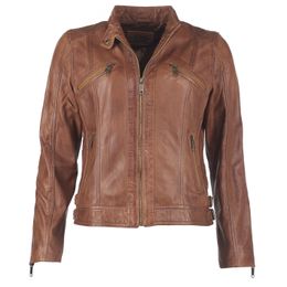 Lederjacke JCC "31024029", Damen, Gr. 48, braun (cognac), Obermaterial: 100% Lammleder; Futter: 100% Polyester, Jacken