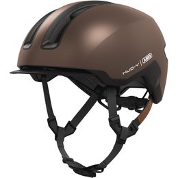 Fahrradhelm Abus "HUD-Y" Helme Gr. S Kopfumfang: 51 cm - 55 cm, braun (metallic copper) Fahrradhelme für Erwachsene