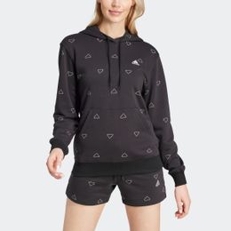 Kapuzensweatjacke adidas Sportswear "W MNG FT HD" Gr. L, schwarz (black) Damen Sweatjacken