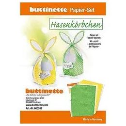 buttinette Bastel-Set "Hasenkörbchen", gelb und grün, 4 Körbchen