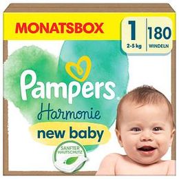 Pampers® Windeln Harmonie™ Größe Gr.1 (2-5 kg) für Neugeborene (0-3 Monate), 180 St.