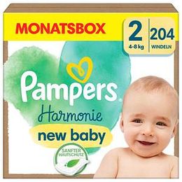 Pampers® Windeln Harmonie™ Größe Gr.2 (4-8 kg) für Neugeborene (0-3 Monate), 204 St.