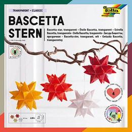 Folia Faltblätter Bascetta-Stern Mini weiß, gelb, rot, orange 128 Blatt