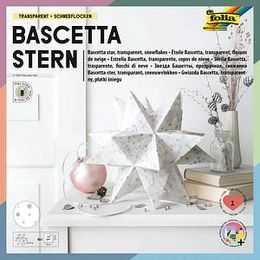 Folia Faltblätter Bascetta-Stern Schneeflocke weiß, silber 32 Blatt