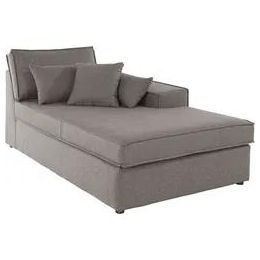 Ottomane RAUM.ID "Florid" Sofas Gr. B/H/T: 100cm x 75cm x 162cm, Struktur fein, Ottomane rechts, beige (natur) einzeln stellbar oder als Teil eines Modulsofas, auch in Cord