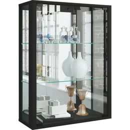 Vcm Wandvitrine Hängevitrine Glasvitrine Wand Schaukasten Vitrine Glas Udina Spiegel (Farbe: Schwarz)