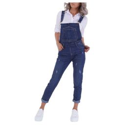 Ital-Design Latzhose Damen Freizeit Latzhose in Blau