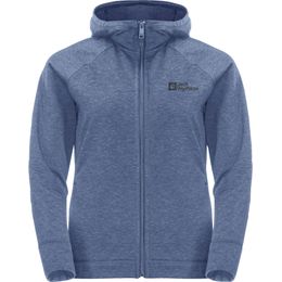 Jack Wolfskin Campfire Fleecejacke "Waldsee Hooded", Stehkragen, Kapuze, für Damen, blau, M