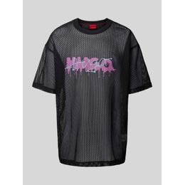 Hugo T-Shirt mit Label-Print Modell 'Dstaros'
