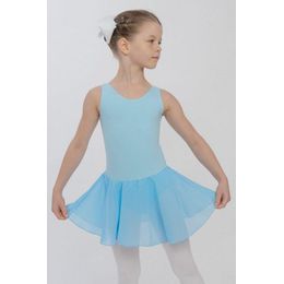 tanzmuster Chiffonkleid Ballettkleid Bella aus weicher Baumwolle Ballettbody mit Schlüssellochausschnitt für Mädchen fürs Kinder Ballett