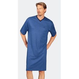 Hajo Nachthemd Herren Schlafshirt mit kurzem Arm (1-tlg) Zeitloses Design
