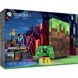 Microsoft Xbox One S 1000GB - Braun - Limited Edition Minecraft + Minecraft