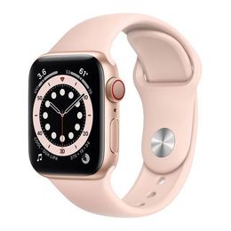 Apple Watch (Series 6) 2020 GPS + Cellular 40 mm - Aluminium Gold - Sportarmband Sandrosa