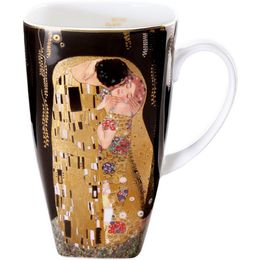 Goebel Becher Der Kuss, Fine China-Porzellan, von Gustav Klimt, schwarz, bunt