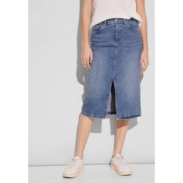 Street One Jeansrock mit Schlitz, blau