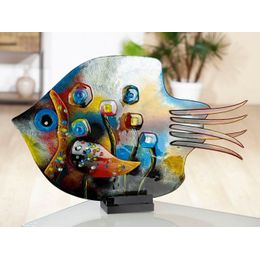 GILDE GLAS art Dekofigur Skulptur Fisch Fresh Flowers (1 St), bunt, Glas, bunt