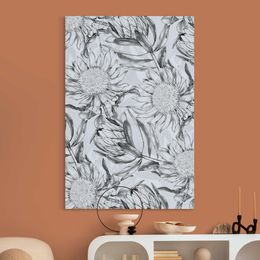 Akustikbild Florale Eleganz Vintage Protea