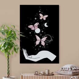 Akustikbild Zaubernde Hand - Schmetterlinge Rosa