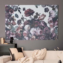 Akustikbild Altmeisterlicher Blumenrausch mit Rosen Bouquet